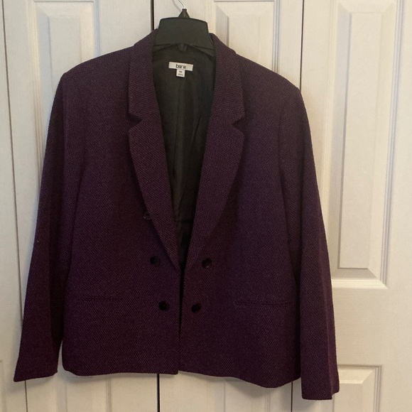 Bar III | Jackets & Coats | Womens Bar Iii Tweed Jacket Purple Black ...